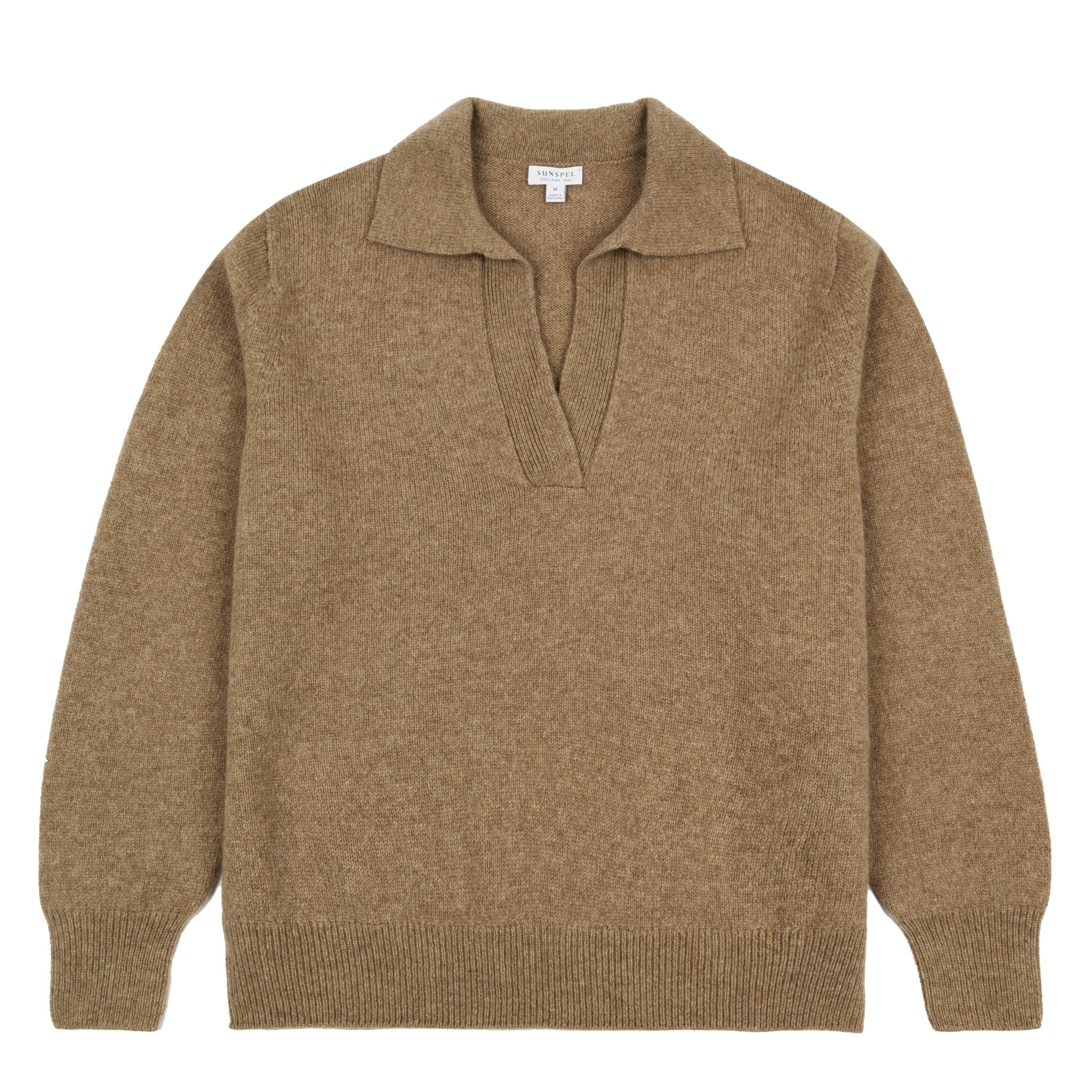Sunspel Womens Lambswool Polo Mink | pam pam
